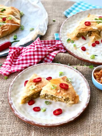 Giant potato and cauliflower filo samosa - Ramona's Cuisine